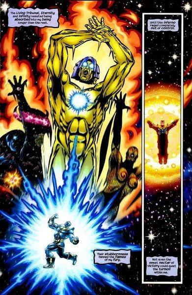Thanos has the Infinity Gauntlet, Cosmic Cube and Heart of The Universe ...