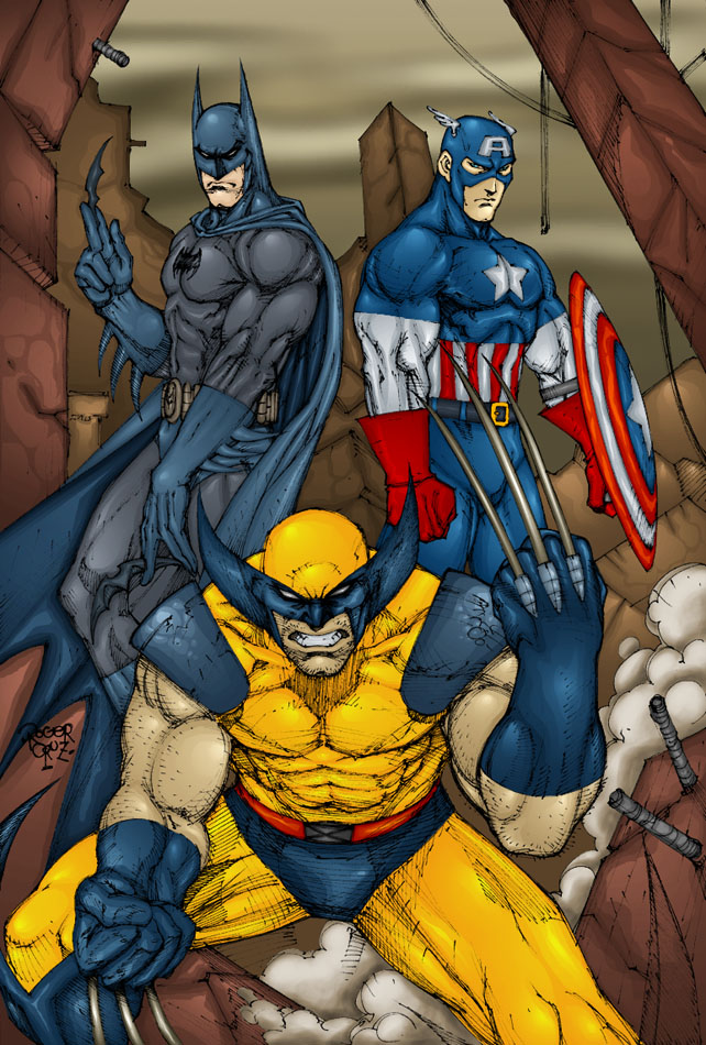 Snake & Spider-man VS Batman, Cap, & Wolverine - Battles - Comic Vine