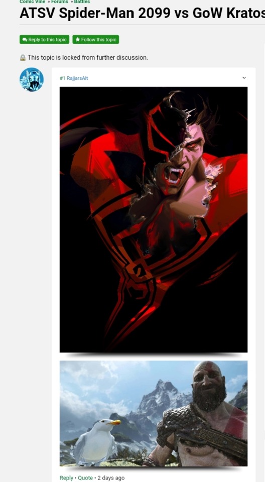 GoW Thor vs ITSV Spider-Gang - Battles - Comic Vine