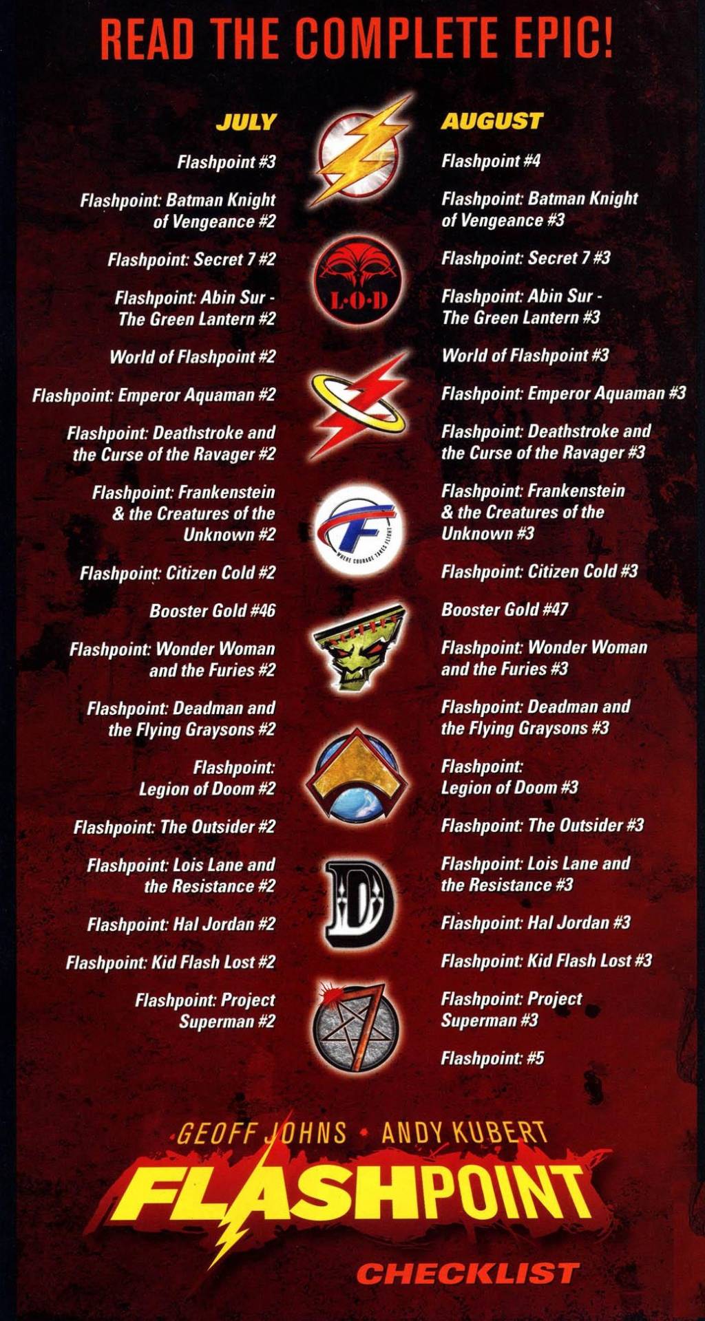 Flashpoint reading order - Gen. Discussion - Comic Vine