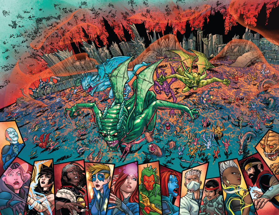 Archangel, Pixie, Nightcrawler and Magik vs Hawkman, Hawkgirl, Red ...